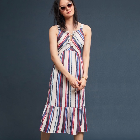 Anthropologie | Dresses | Htf Anthropologie Americana Textured Stripe ...